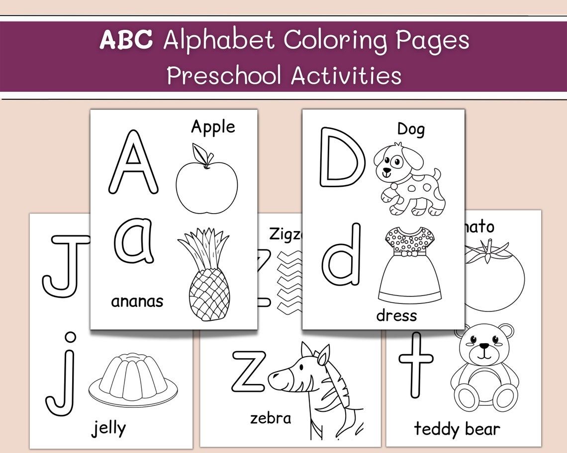 ABC Coloring Pages, Alphabet Coloring Pages, Kids Activity, Preschool ...