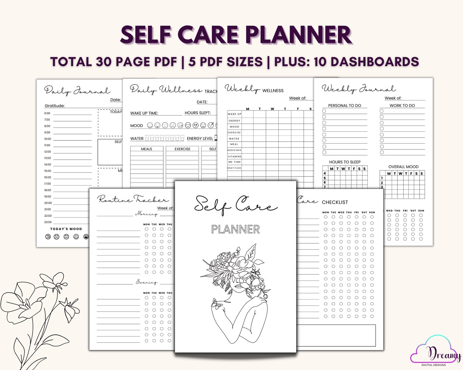 Self Care Planner, Self Care Journal, Gratitude Journal,self Care ...