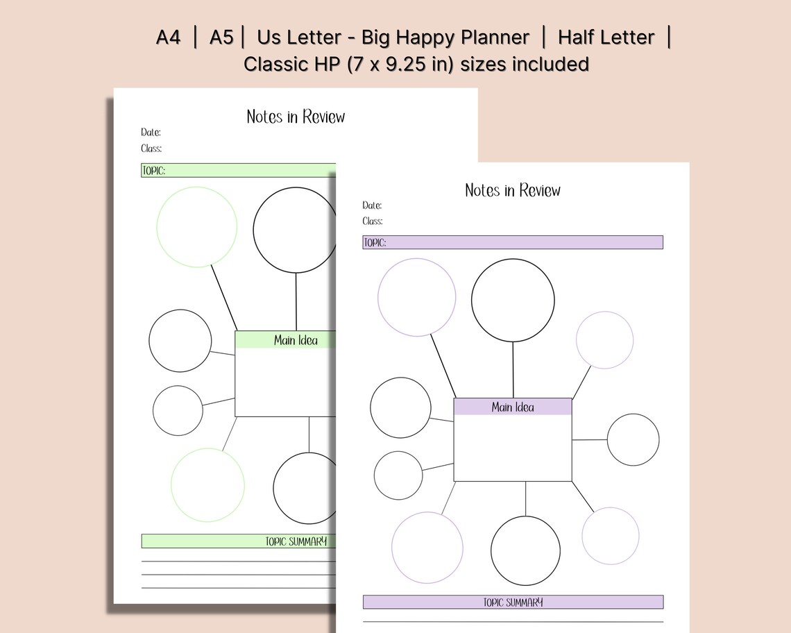 Notes Template, Note Writing Template, Brain Dump Printable, Brainstorm ...