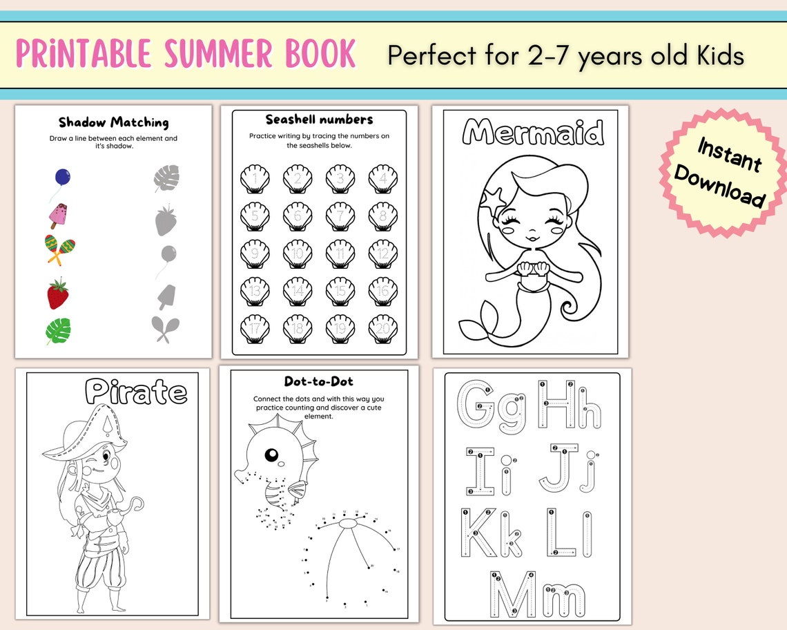 Summer Kids Activities, Summer Activity Book, Summer Activity Printable ...
