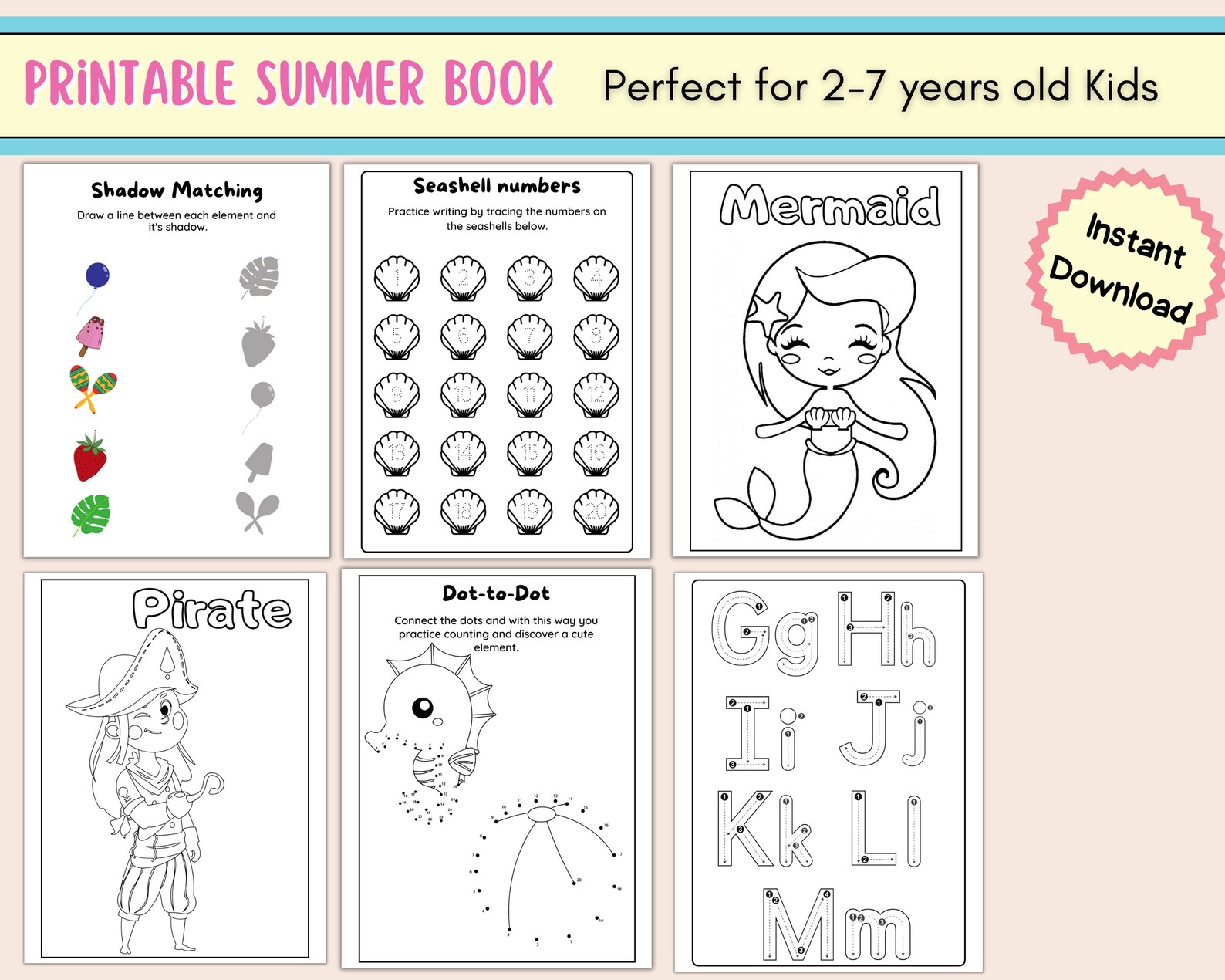 Summer Kids Activities, Summer Activity Book, Summer Activity Printable ...