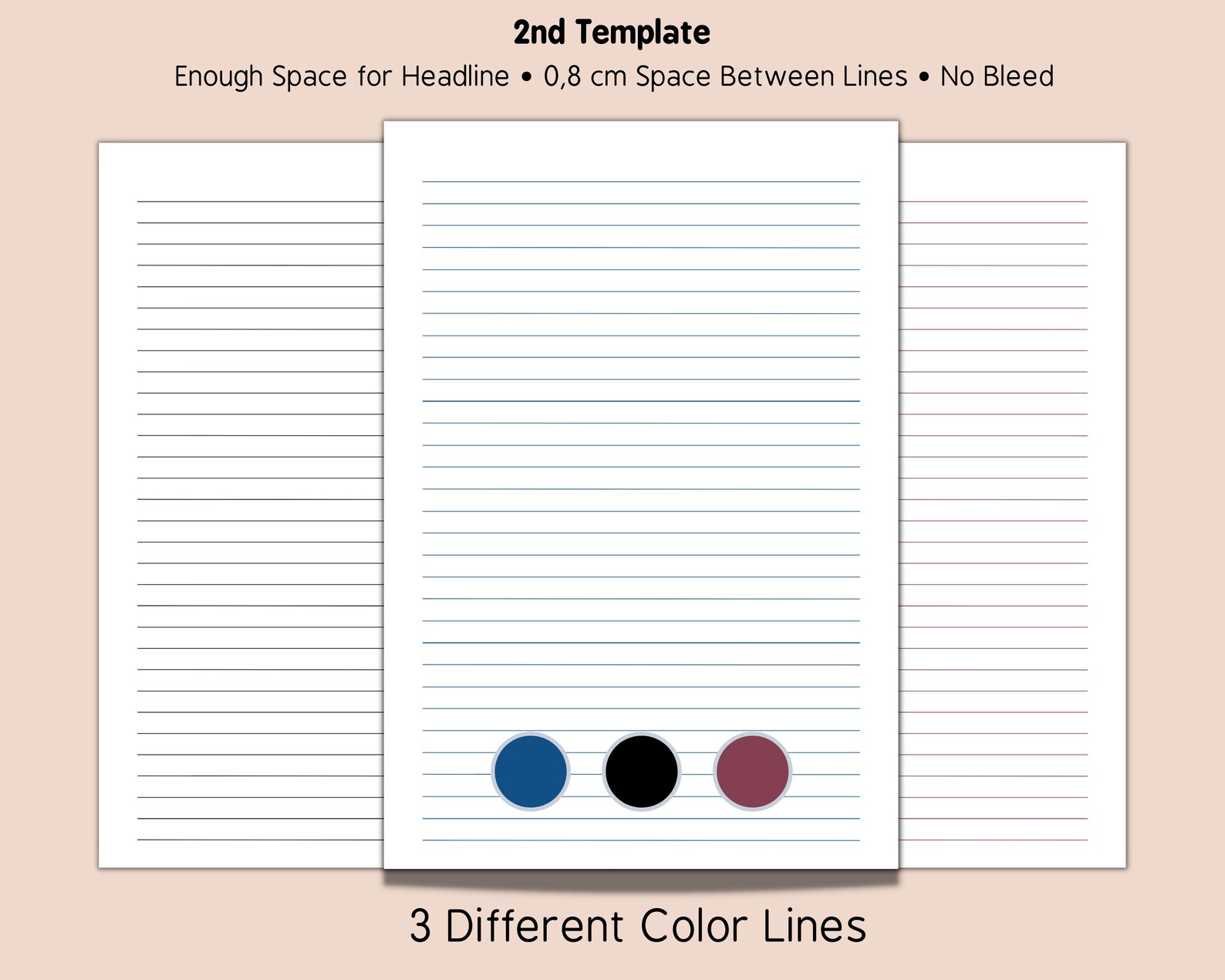 Printable Lined Paper Pdf,notebook Journal, Lined Paper Planner, Blank ...