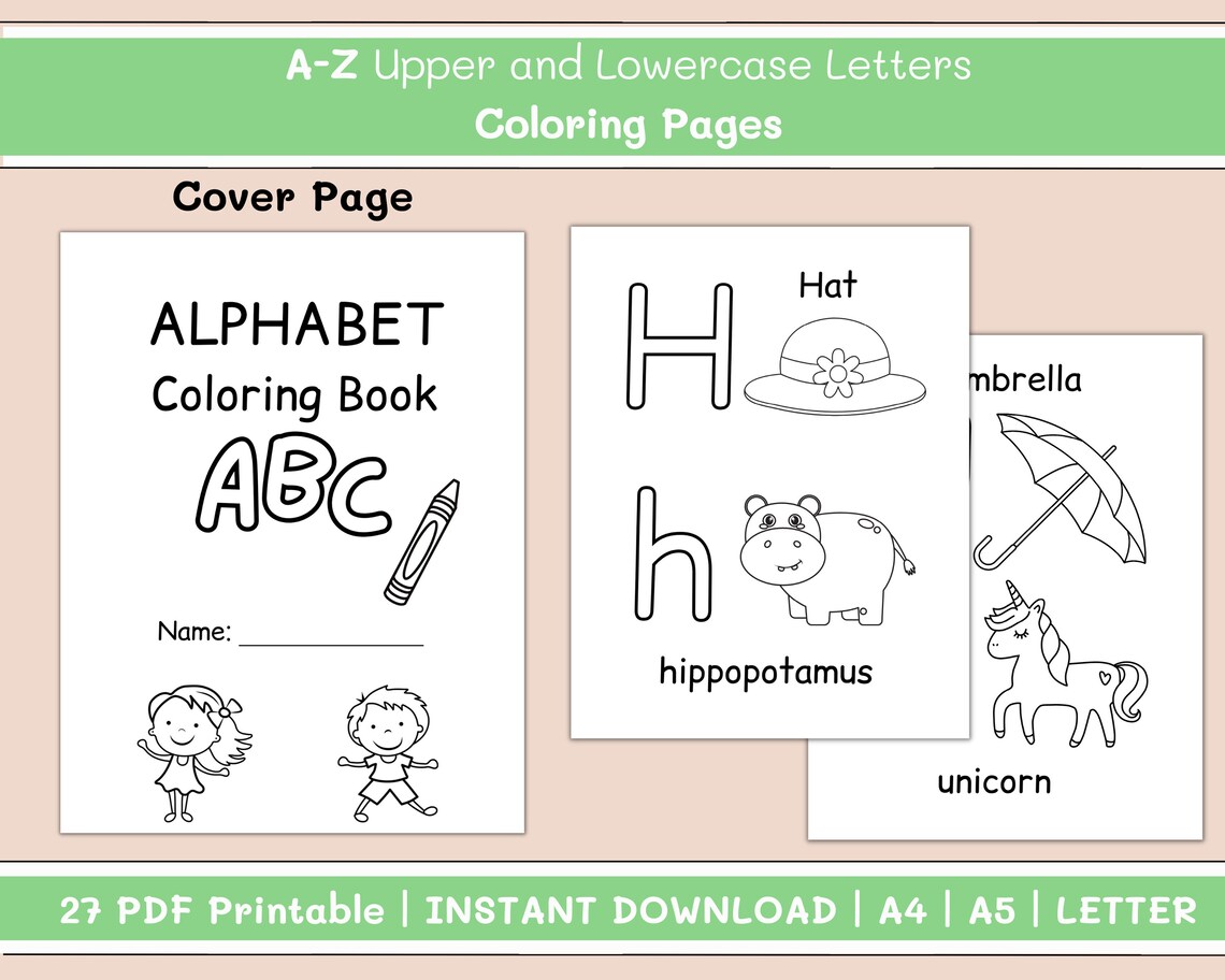 ABC Coloring Pages, Alphabet Coloring Pages, Kids Activity, Preschool ...