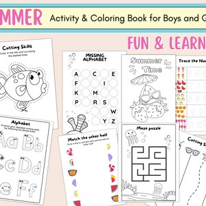 Summer Kids Activities, Summer Activity Book, Summer Activity Printable ...