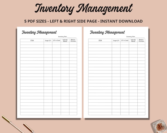 Inventory Management Printable Inventory Sheet Inventory List | Etsy