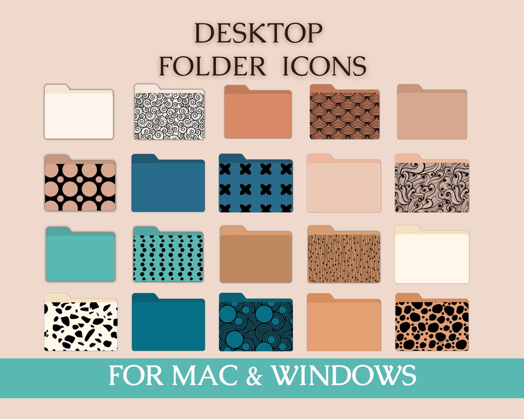 Desktop Folder Icons, Desktop Icons, Neutral Desktop Organizer, Desktop ...