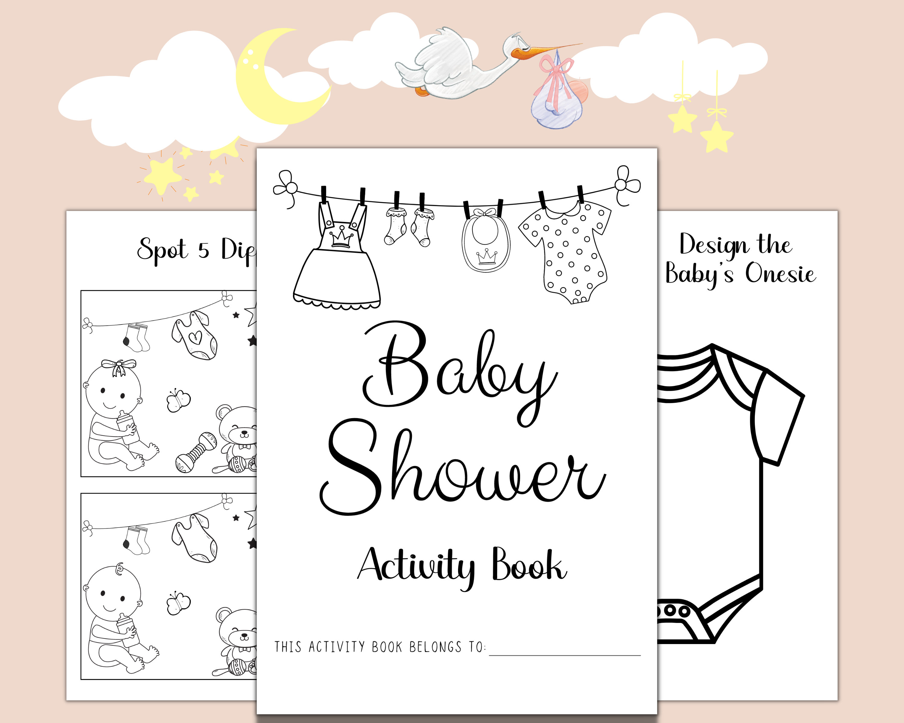 Free Coloring Pages Baby Shower