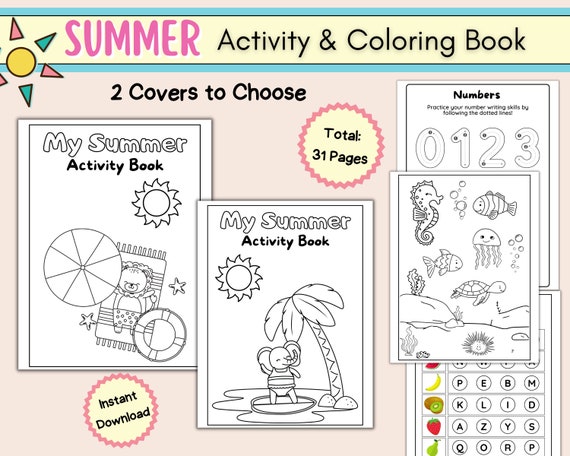 Summer Kids Activities Summer Activity Book Summer Activity - Etsy