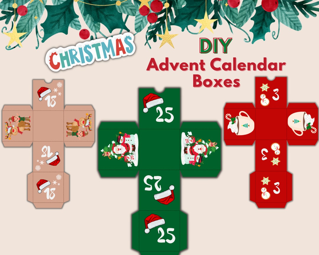 DIY Advent Calendar Boxes, Christmas Advent Calendar, Countdown Gift ...