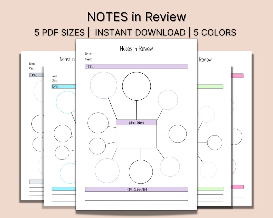 Notes Template, Note Writing Template, Brain Dump Printable, Brainstorm ...