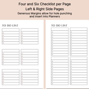 Printable Blank Checklist, to Do List Planner, Minimalist Planner ...