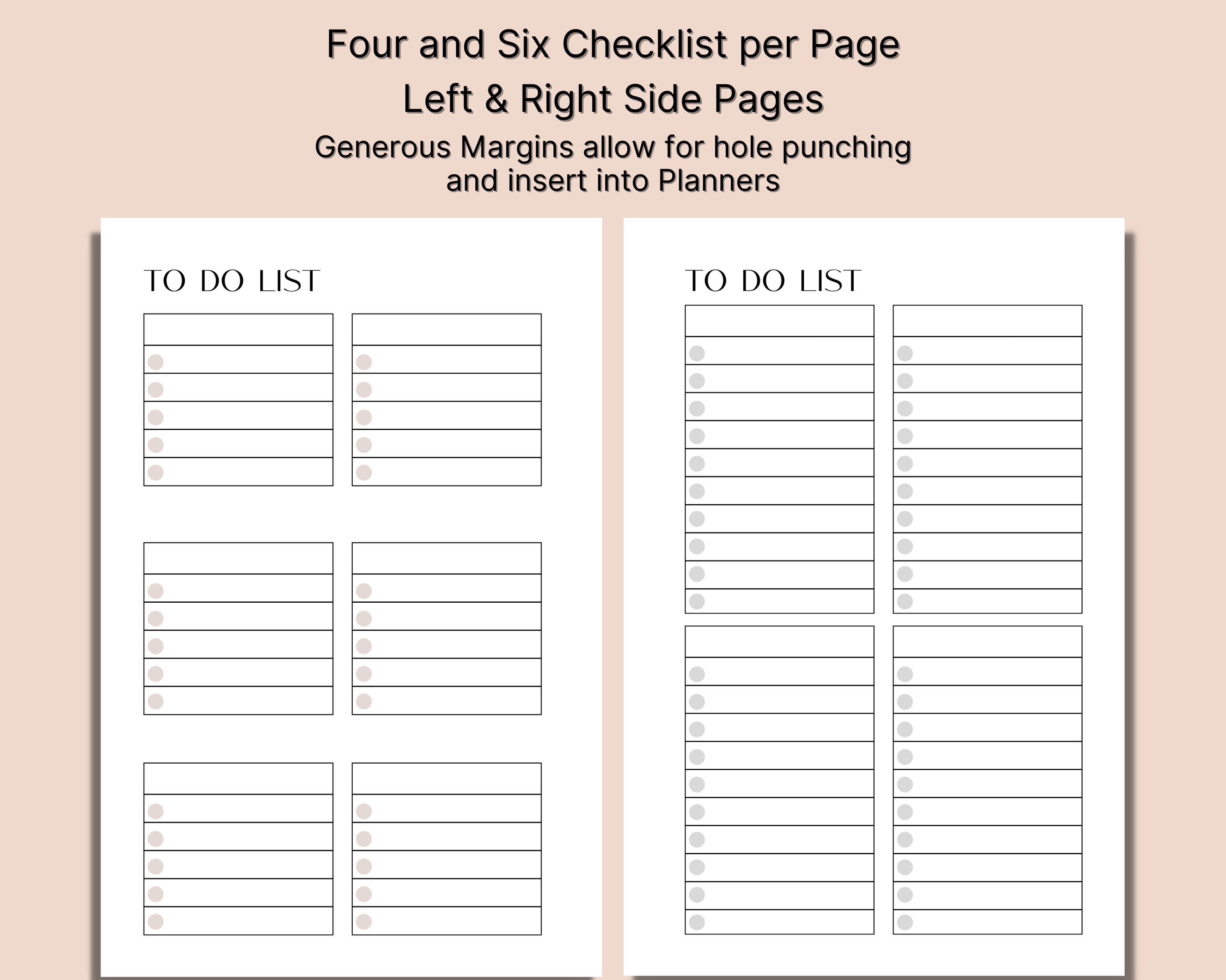 Printable Blank Checklist, to Do List Planner, Minimalist Planner ...
