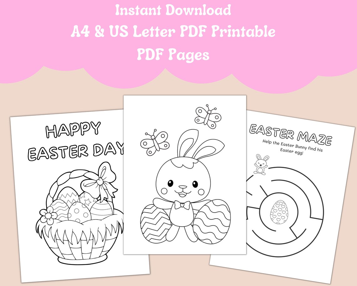 Easter Activity Book Easter Coloring Pages Easter Printable - Etsy