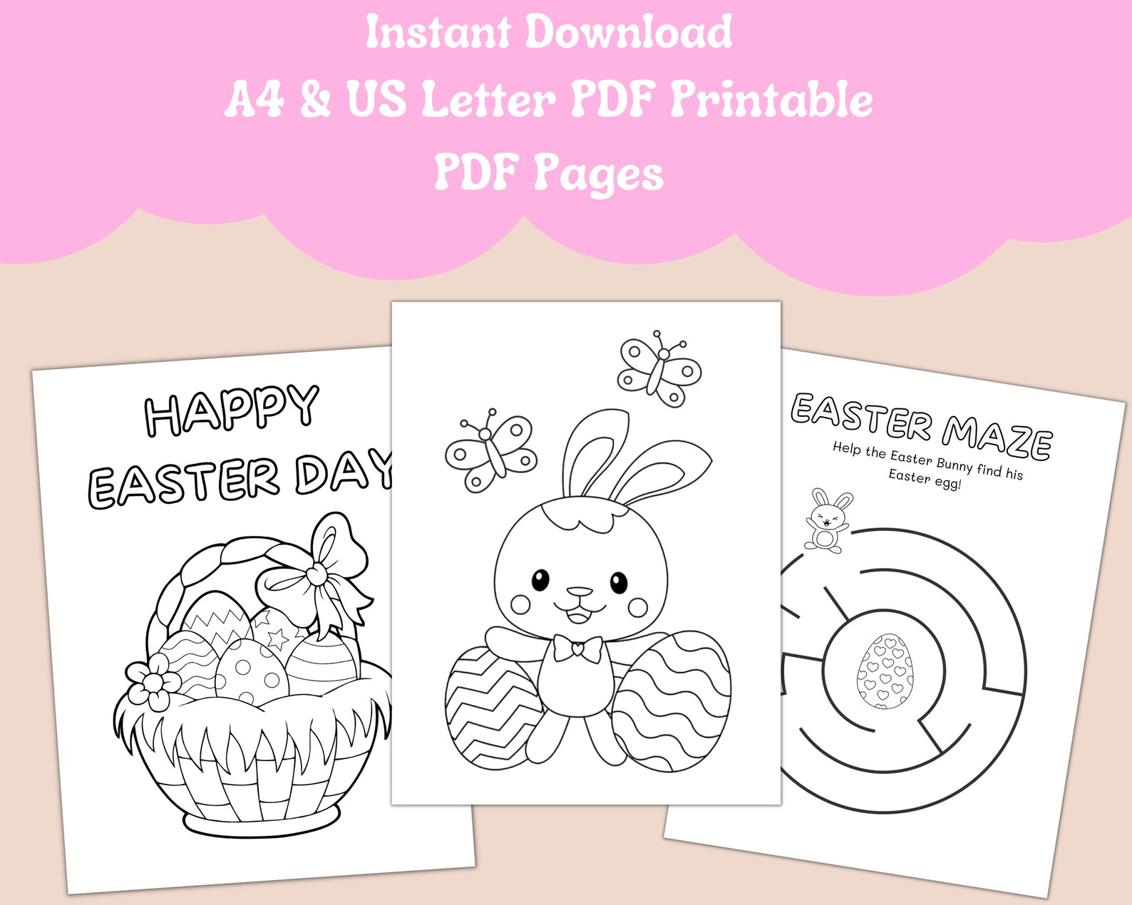 Easter Activity Book, Easter Coloring Pages, Easter Printable Pages ...