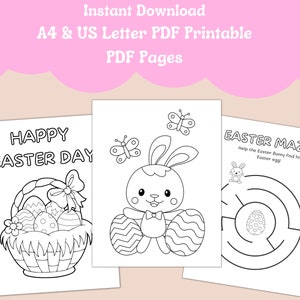 Easter Activity Book, Easter Coloring Pages, Easter Printable Pages ...