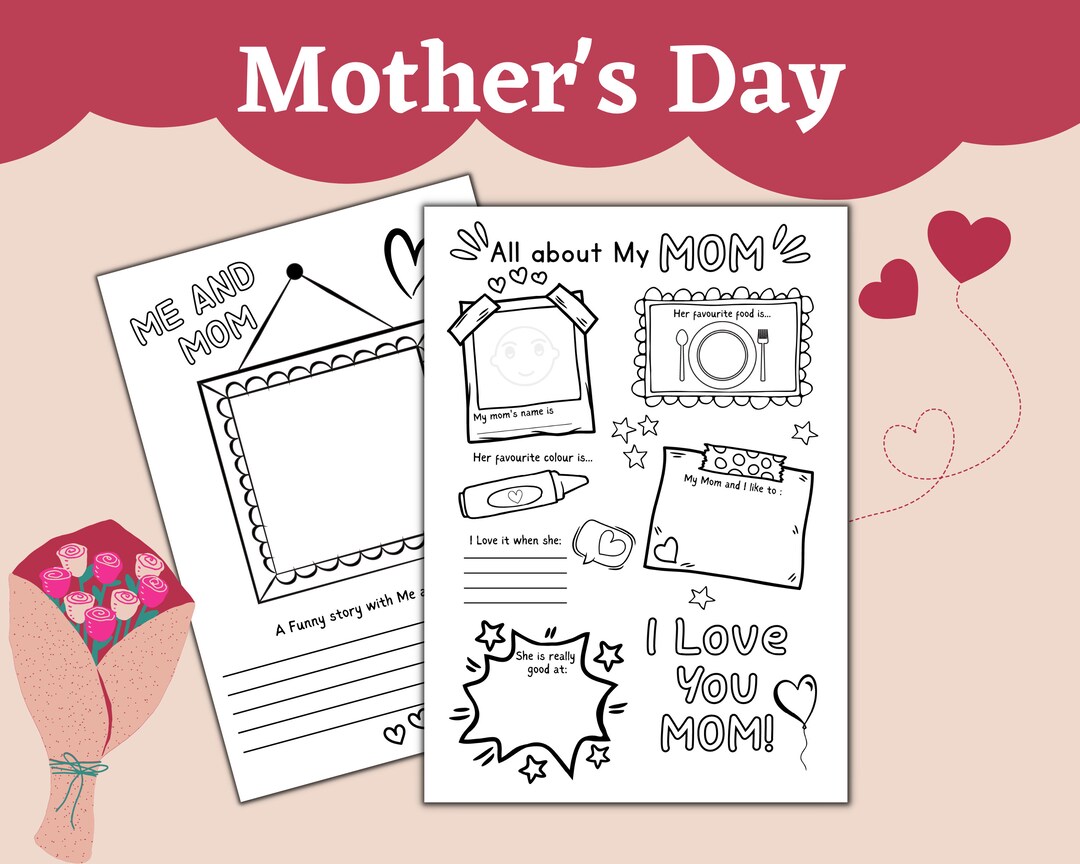 All About My Mom, Printable for Mothers Day, Mothers Day Coloring Page ...