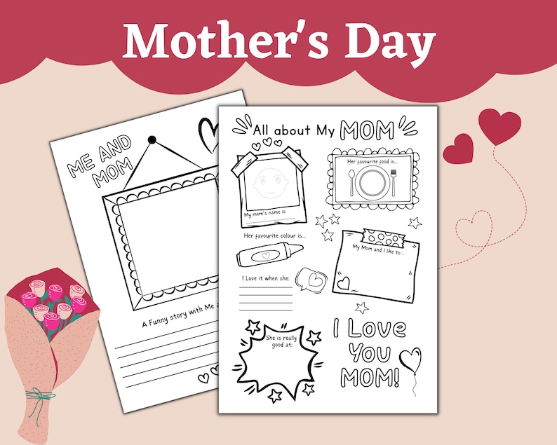All About My Mom, Printable for Mothers Day, Mothers Day Coloring Page ...