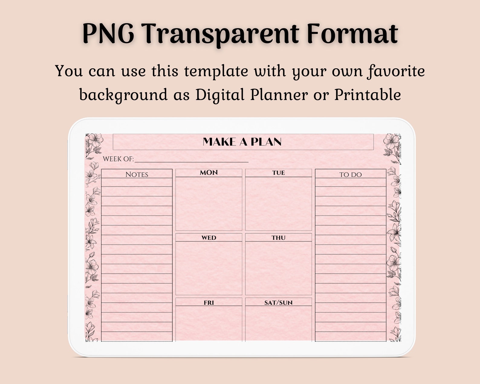 Minimal Weekly Planner, Printable Weekly Planner, Digital Weekly ...