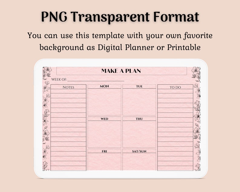 Minimal Weekly Planner, Printable Weekly Planner, Digital Weekly ...