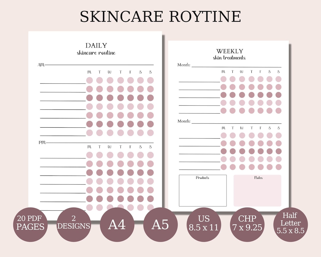 Skincare Routine Planner,skincare Routine Printable,skincare Routine ...