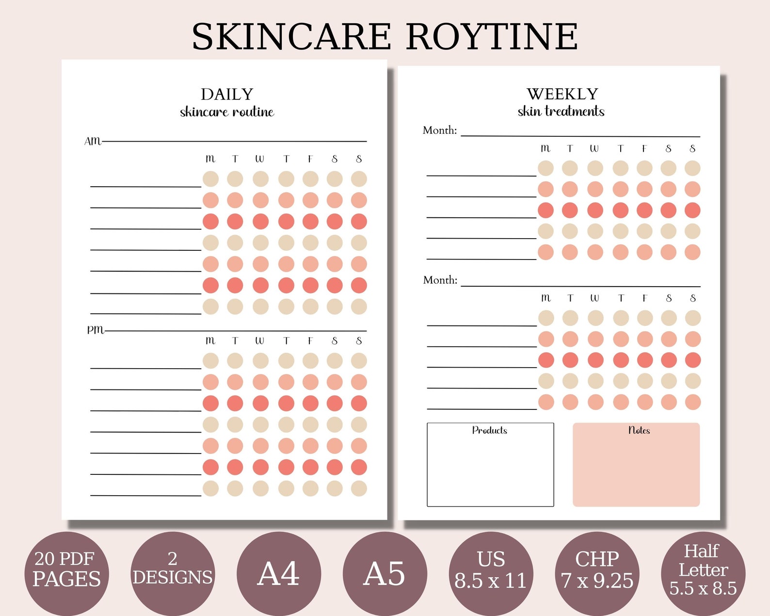 Skincare Routine Planner,skincare Routine Printable,skincare Routine ...