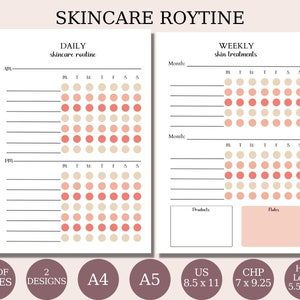 Skincare Routine Planner,skincare Routine Printable,skincare Routine ...