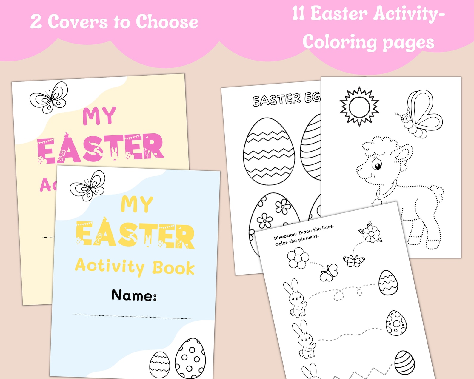 Easter Activity Book, Easter Coloring Pages, Easter Printable Pages ...