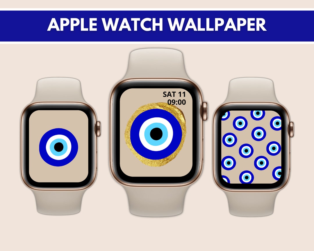 Evil Eye Set of 3 Blue Wallpaper for Apple Watch, Watch Lock Screen ...
