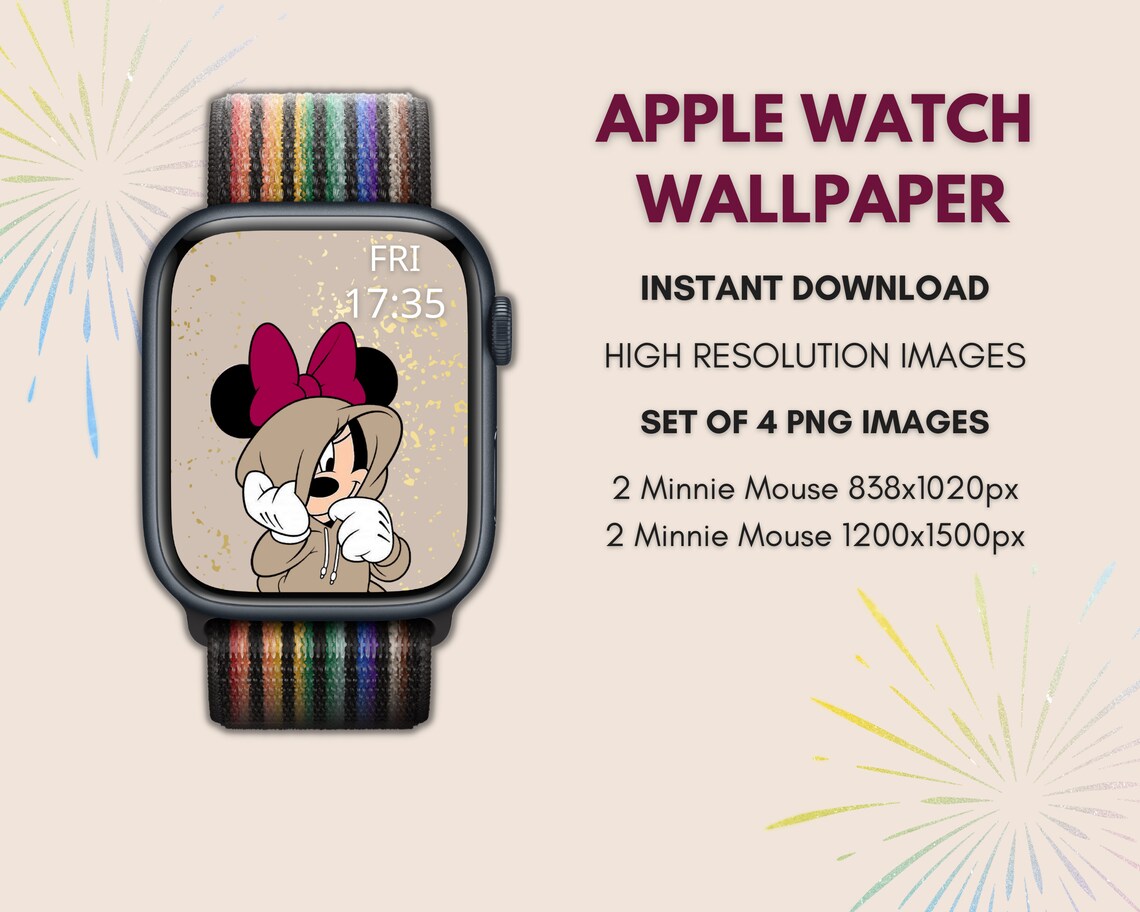 Minnie Mouse Apple Watch Wallpaper Smartwatch Background - Etsy