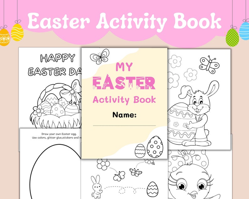 Easter Activity Book, Easter Coloring Pages, Easter Printable Pages ...