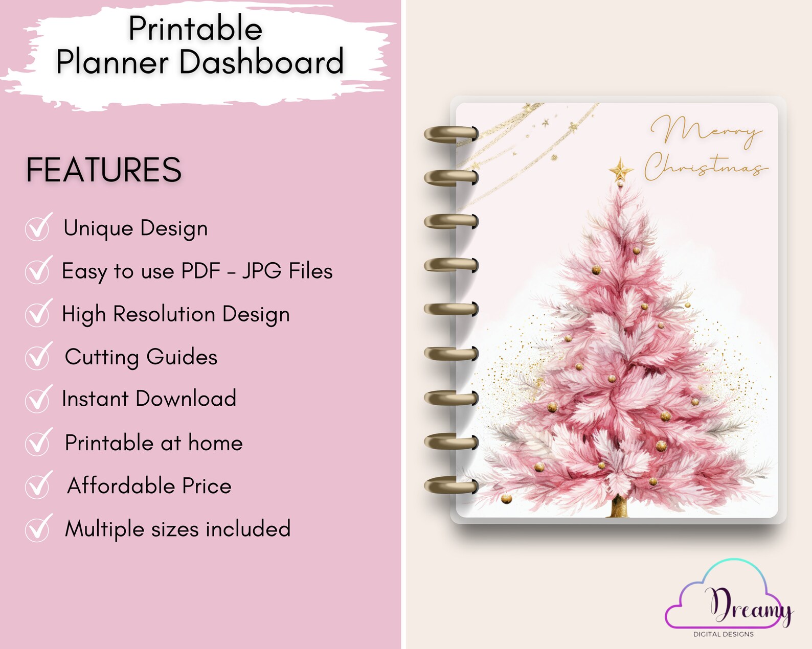 Printable Planner Dashboard, Christmas Printable Dashboard , A5 Ring ...