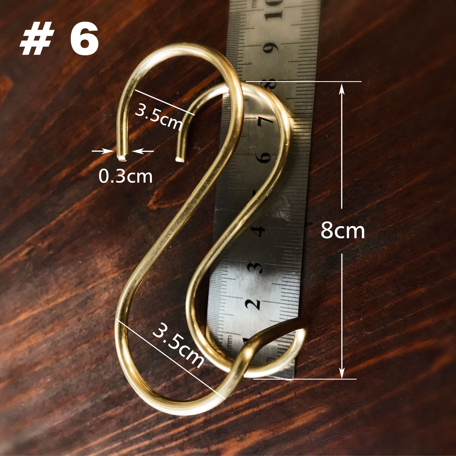 Solid Brass S Hook Etsy
