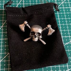 Skull and Cross Axe Pin Badge Pirate Lumberjack - Etsy
