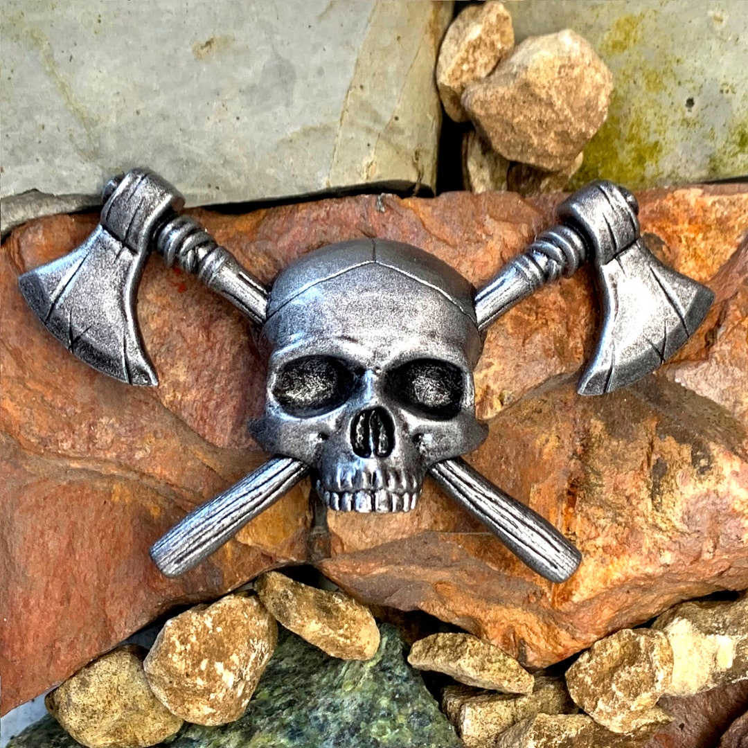 Skull and Cross Axe Resin Pin Badge Pirate Lumberjack - Etsy