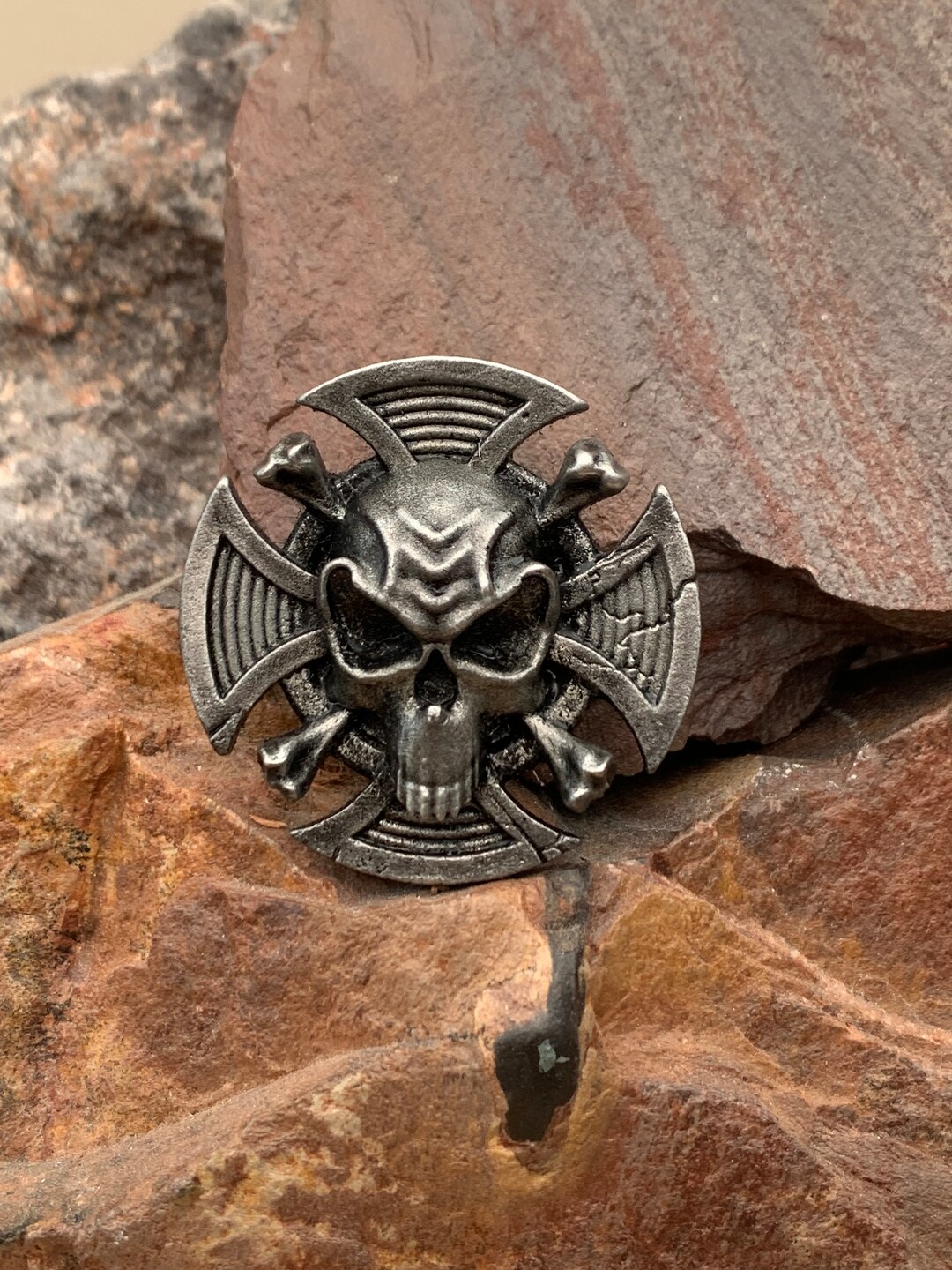 Terminator Skull Pewter Badge - Etsy