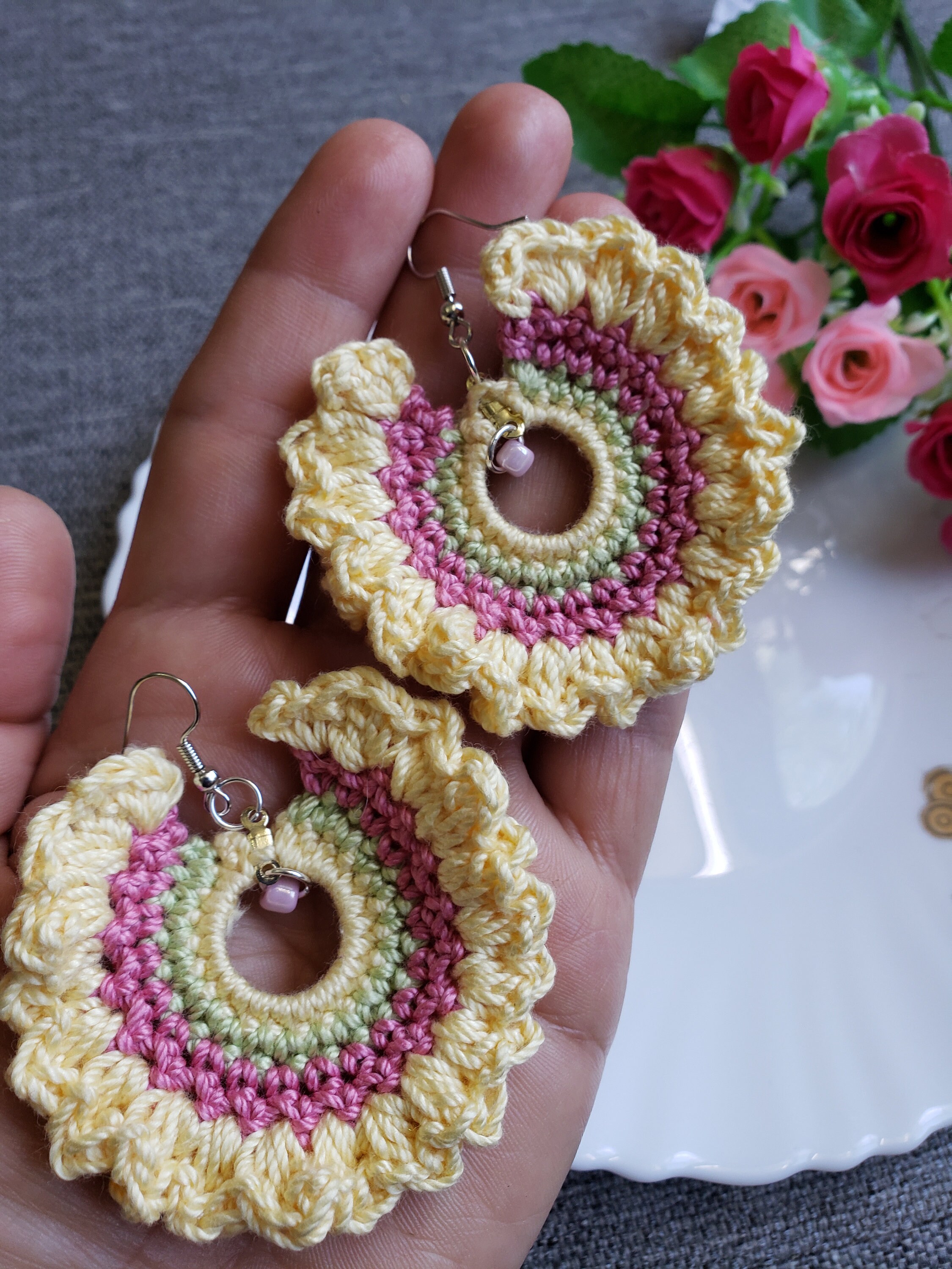 Handmade Crochet Earring - Etsy