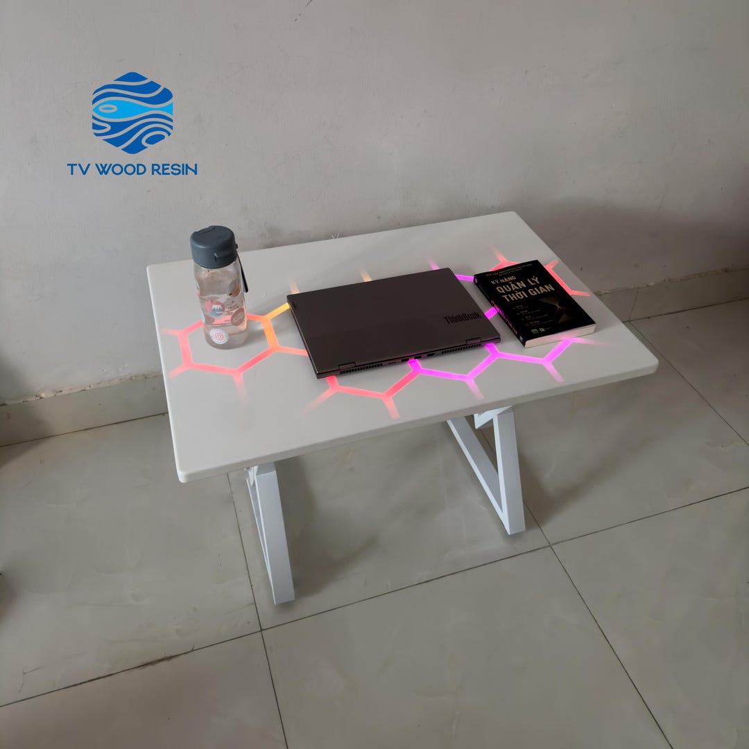 Touch Sensitive LED Epoxy Resin Table: Glowing Bar, Coffee, or Game ...