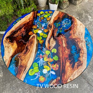 Koi Fish Table, Koi Table, Round Table, Round Dining Table, Round ...