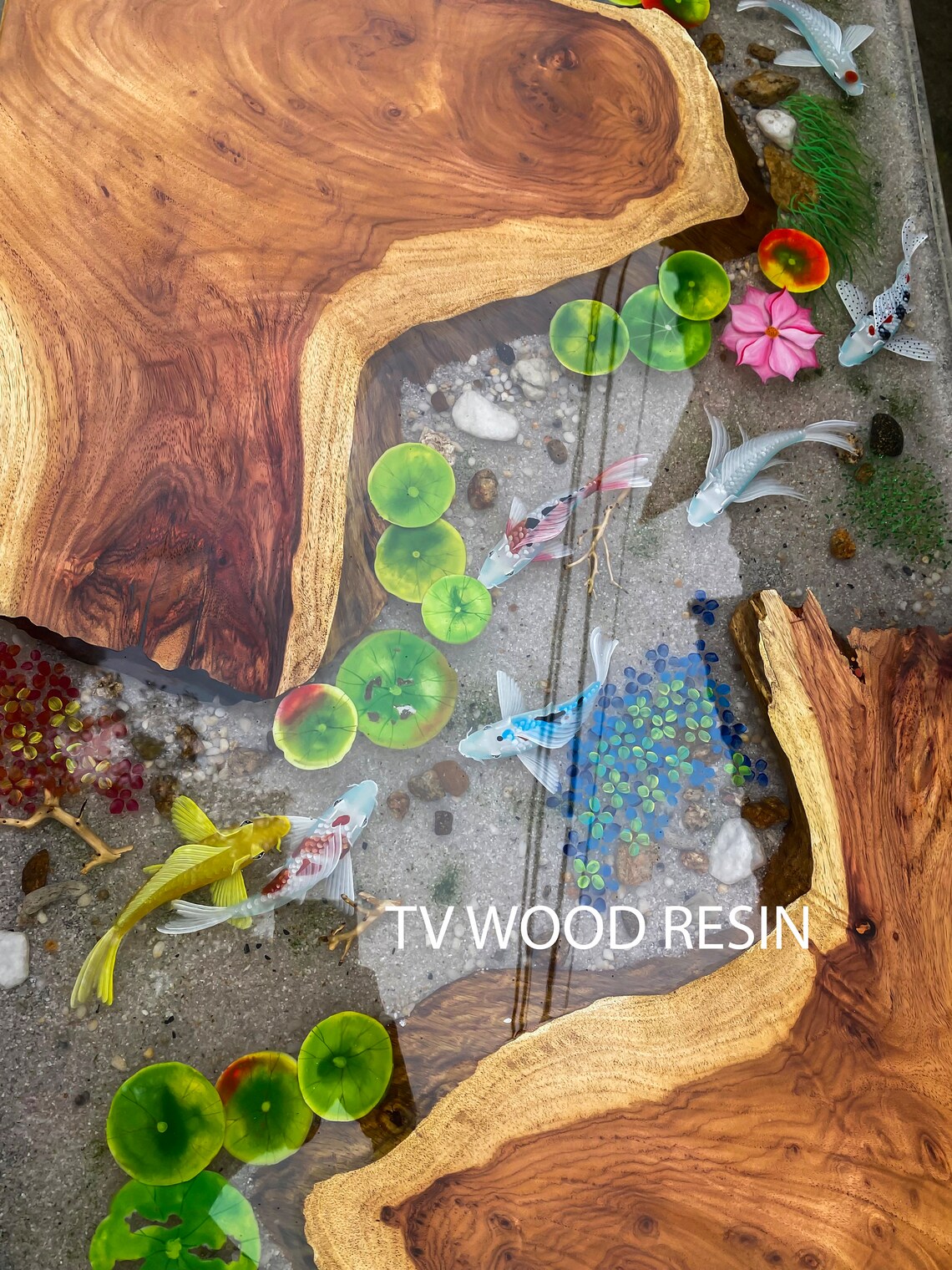 Koi Fish Painting Resin Table. Luxury Epoxy Resin Dining and - Etsy