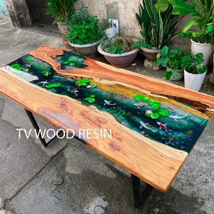 Custom Table , Table Koi Resin, Koi Art, Koi Table, Epoxy Table, Resin ...