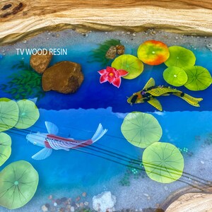 Koi Table, Koi Epoxy Table, Koi Art, Table Centerpiece, Entryway Table ...