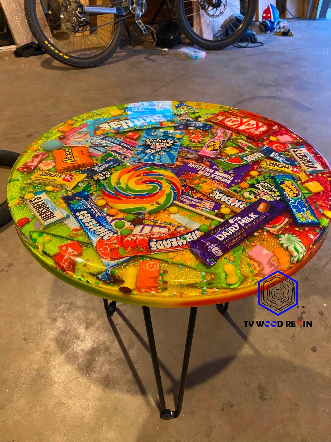 Epoxy Candy Table, Willy Wonka Theme, Unique Coffee Table, Cute Small ...