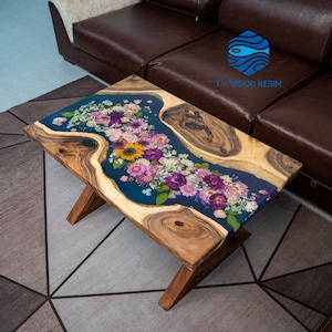 Premium Epoxy Flower Table, Timeless Beauty, Exquisite Design ...