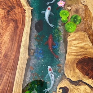 Koi Fish Table, Resin Art, Modern Table, Kitchen Table, Epoxy Table ...