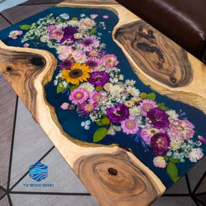 Premium Epoxy Flower Table, Timeless Beauty, Exquisite Design ...