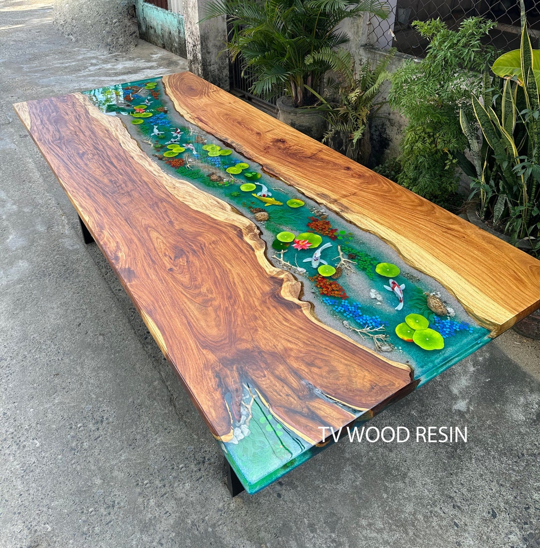 Koi Fish Table, Koi Art, Epoxy Table, Resin Table, Epoxy River Table ...
