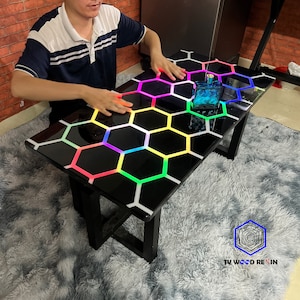 Led Resin Table - Etsy