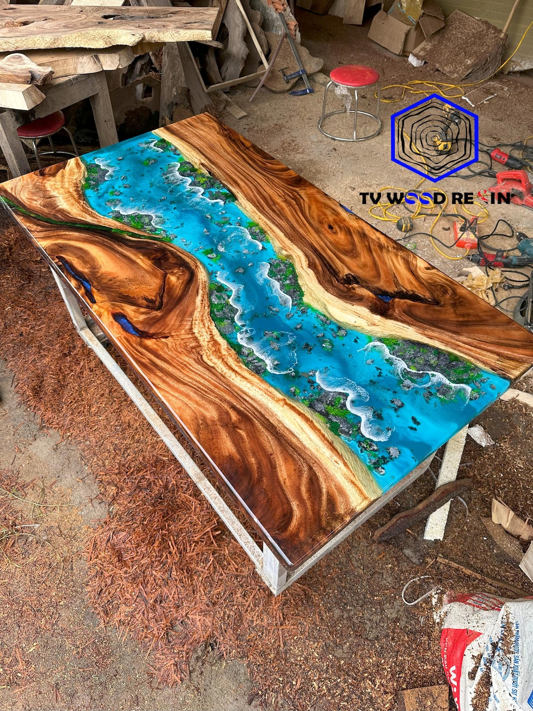Custom Epoxy Resin Ocean Table: Conference Table, Gaming Desk - Etsy