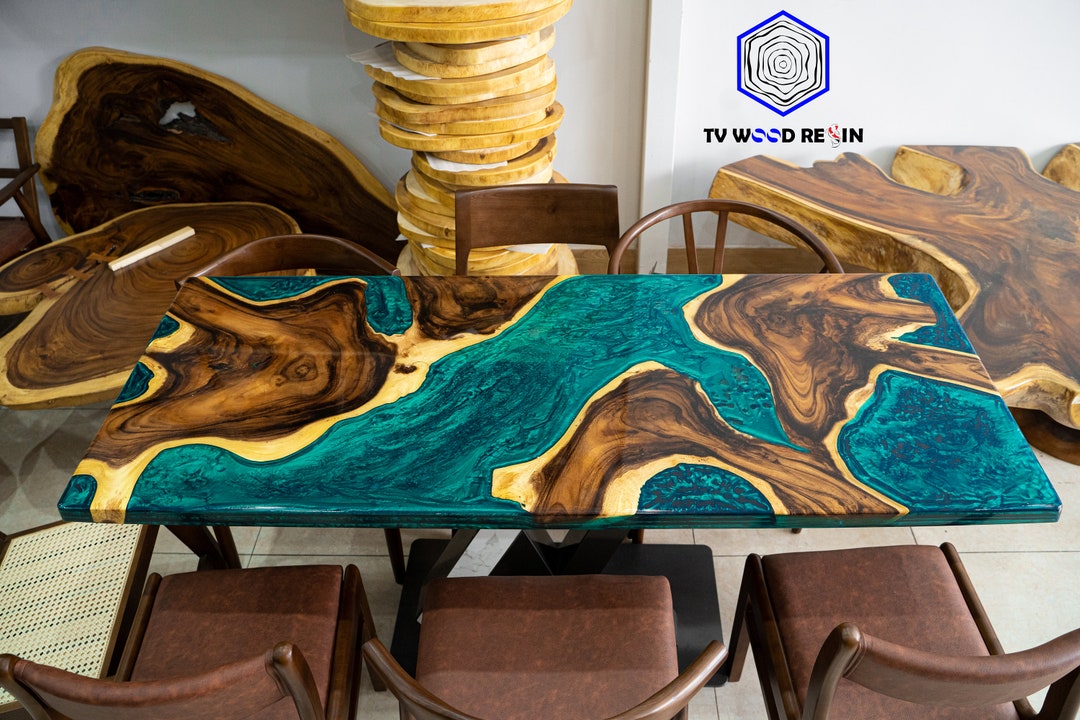 Handmade Walnut Wood Epoxy Resin Table: Custom River Table - Etsy