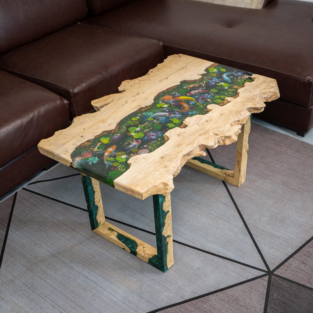 Table Koi Resin, Epoxy Table, Living Room Table , Resin Table, Coffee ...